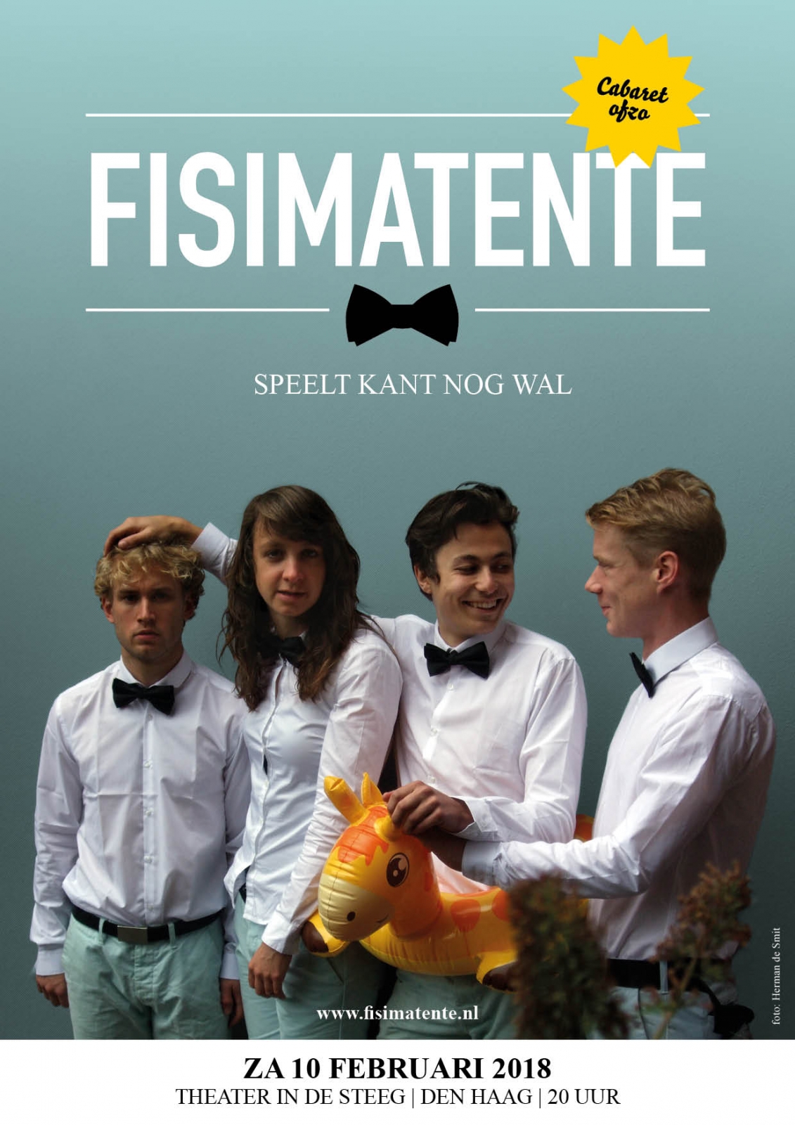Fisimatente (cabaret) try-out 'Kant nog wal' ....zaterdag 10 februari | Theater in de Steeg